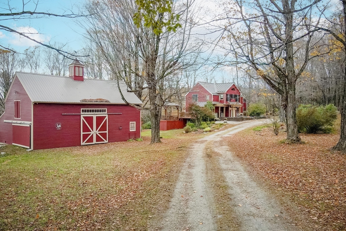 Colonial farmhouse and horse barn in beautiful park-like setting in ...