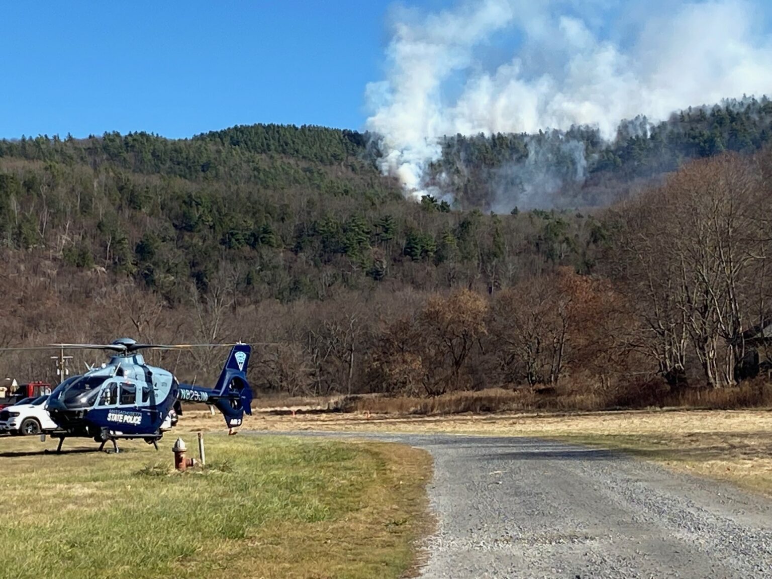Firefighters respond to wildfire in Great Barrington - fire most likely ...