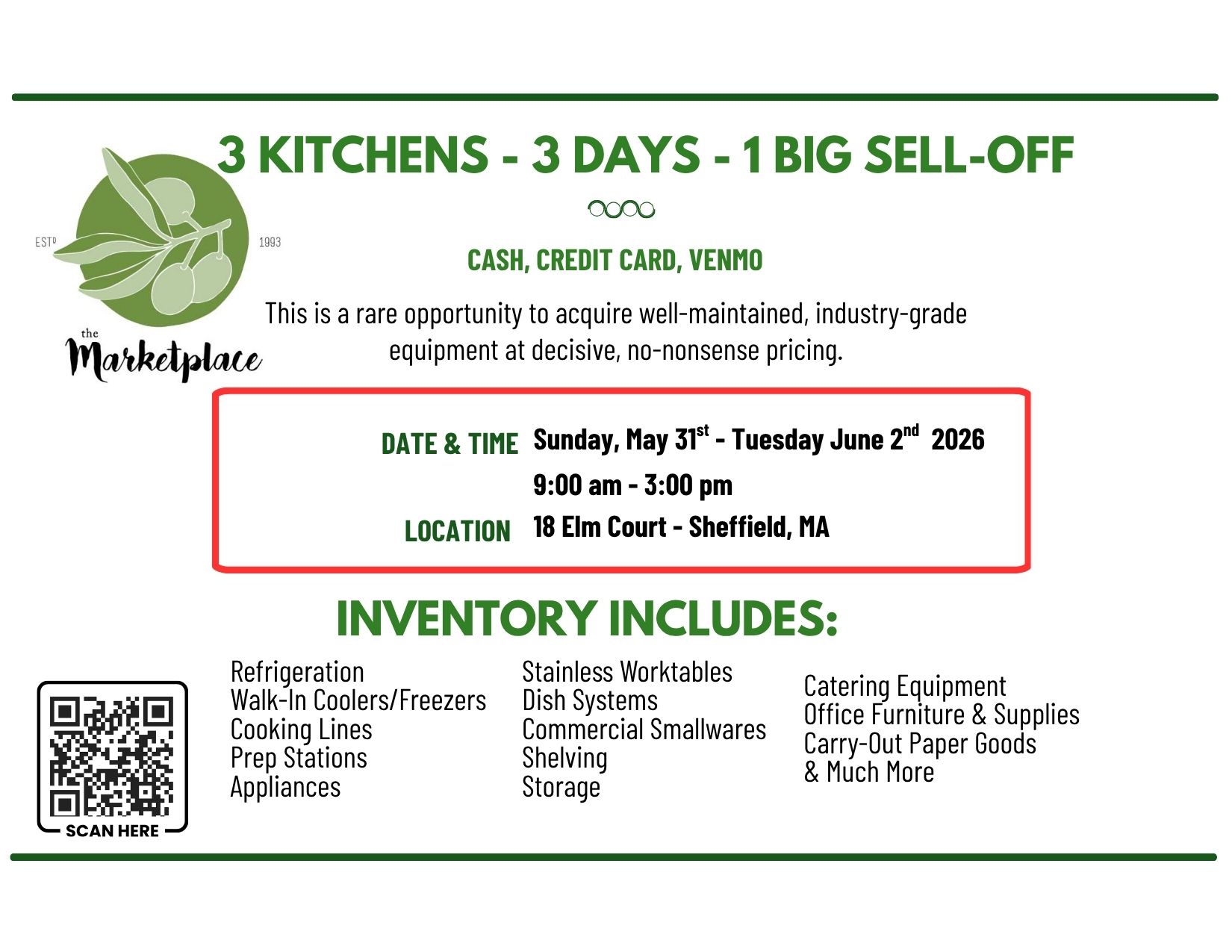 Commercial Kitchen Liquidation Sale - The Berkshire Edge